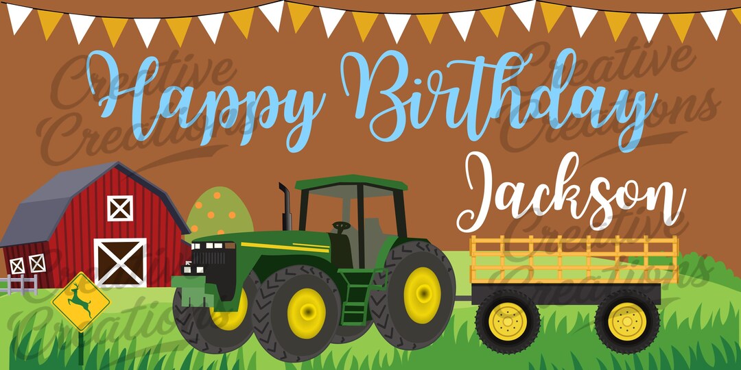 Tractor Banner Template - Etsy