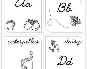 Printable Nature Themed Alphabet Cards in Print - Etsy