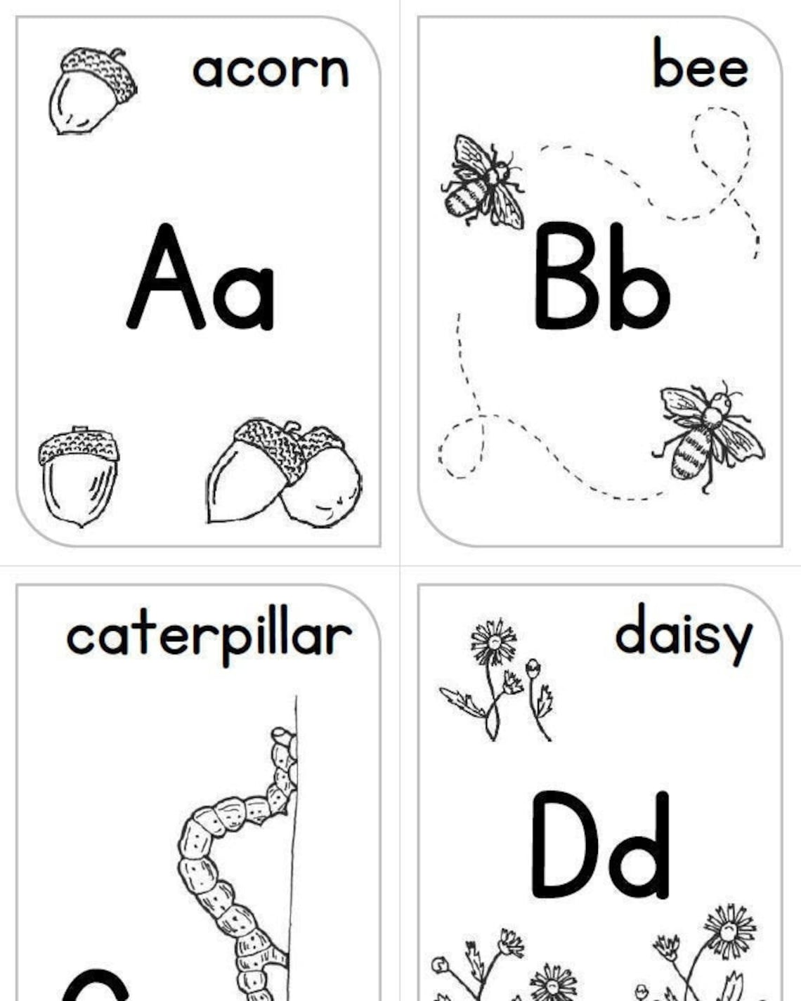 Printable Nature Themed Alphabet Cards in Print - Etsy
