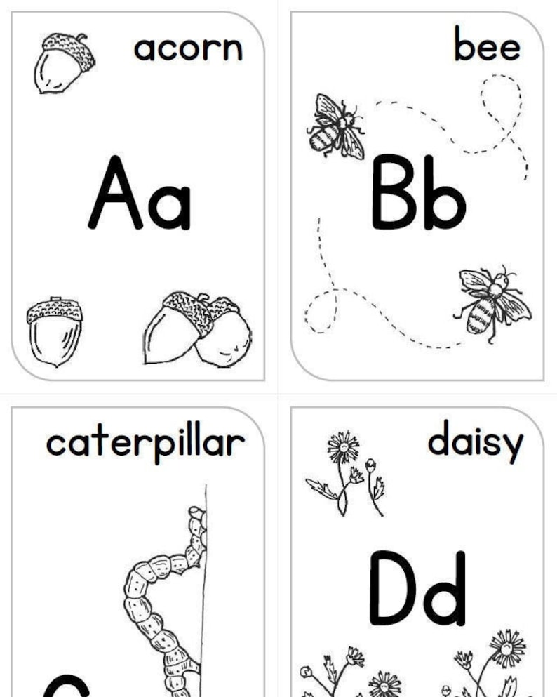 Printable Nature Themed Alphabet Cards in Print - Etsy