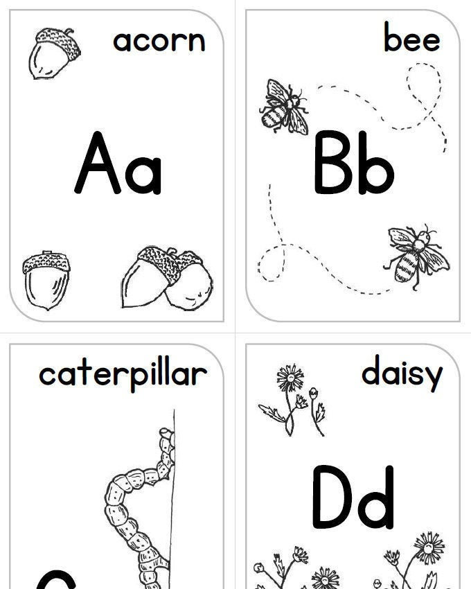 Printable Nature Themed Alphabet Cards in Print - Etsy