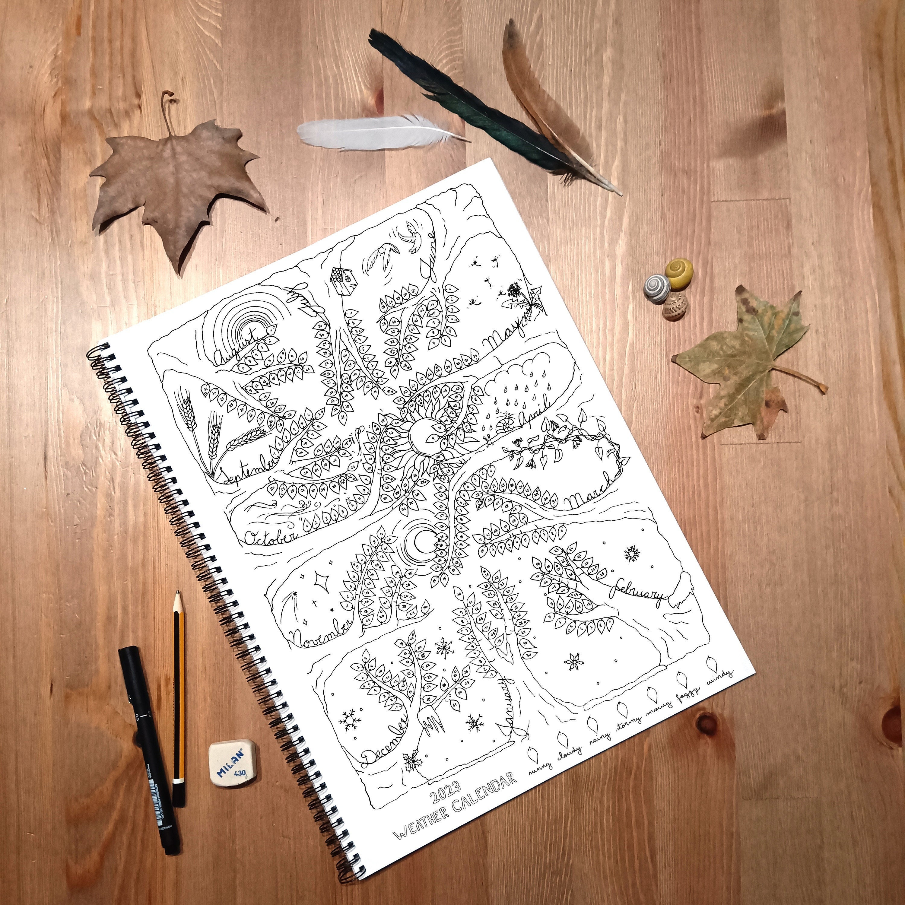 2023 Weather Calendar Tree (montessori, Waldorf, Charlotte Mason Nature ...