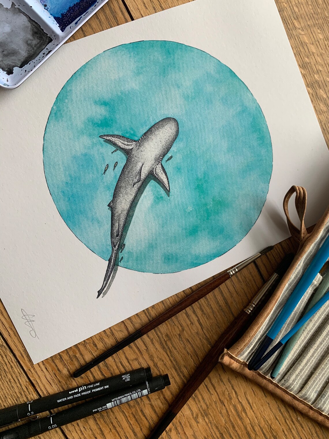 Reef Shark Watercolour Print Marine Themed Wall Art Home - Etsy