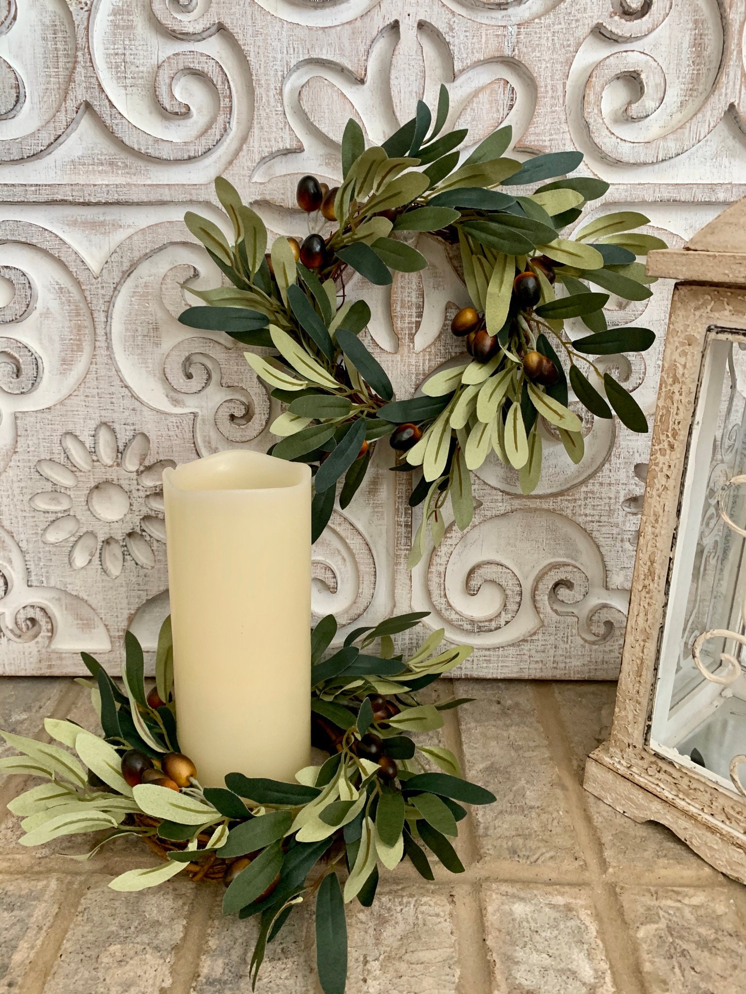 MINI FARMHOUSE Wreath, Mini Olive Leaves Wreath, Olive Leaf Wreaths ...