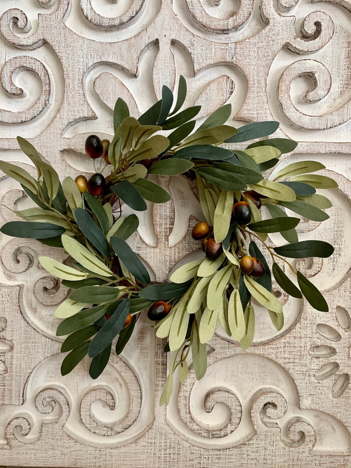 MINI FARMHOUSE Wreath Mini Olive Leaves Wreath Olive Leaf - Etsy