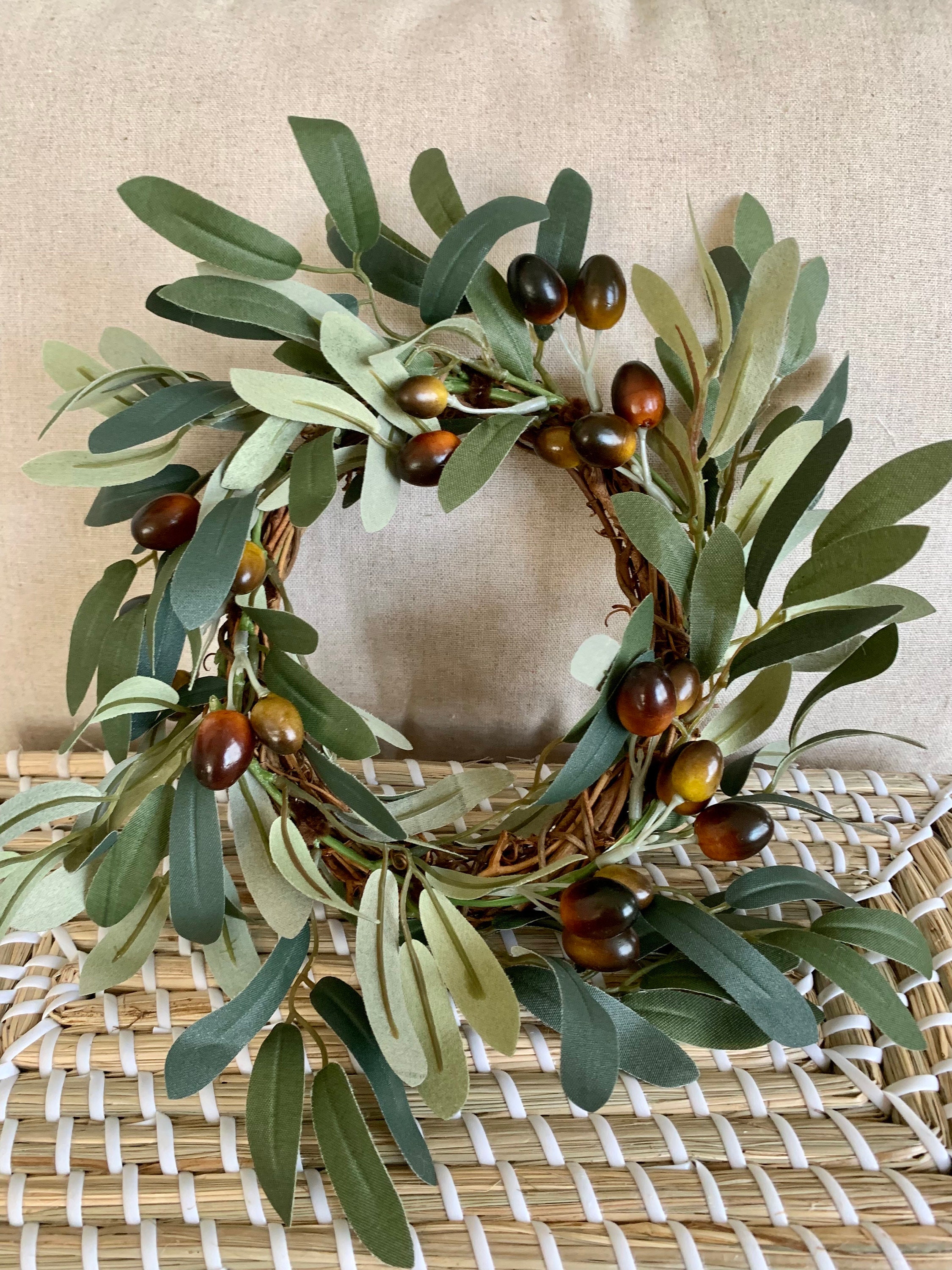 MINI WREATH, Mini Olive Leaves Wreath, Olive Leaf Wreaths, Olive Leaf ...