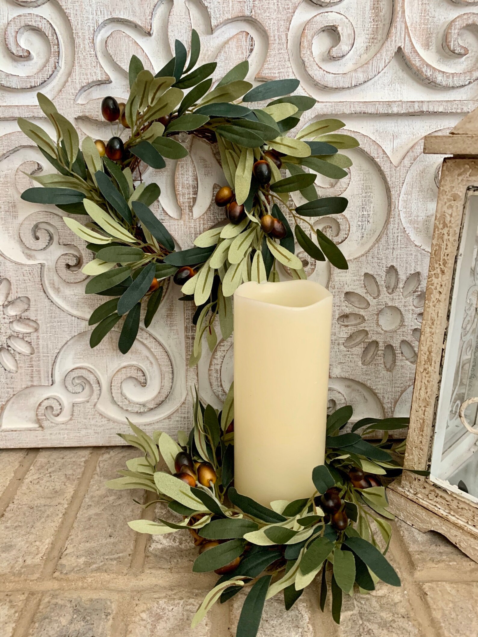 MINI FARMHOUSE Wreath, Mini Olive Leaves Wreath, Olive Leaf Wreaths ...