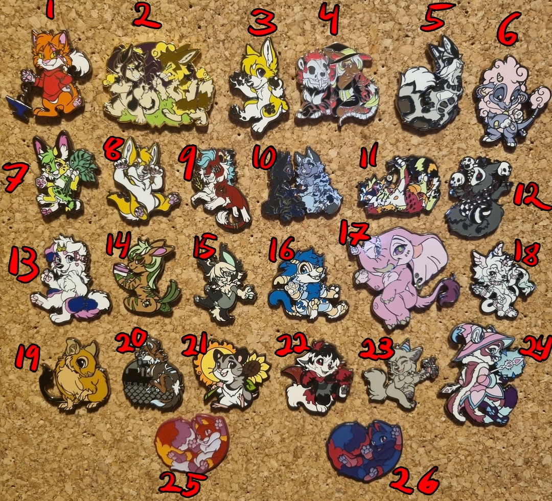 Assorted Fursona Pins - Etsy