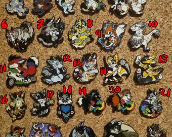 Assorted Fursona Pins Furry Enamel Pins - Etsy