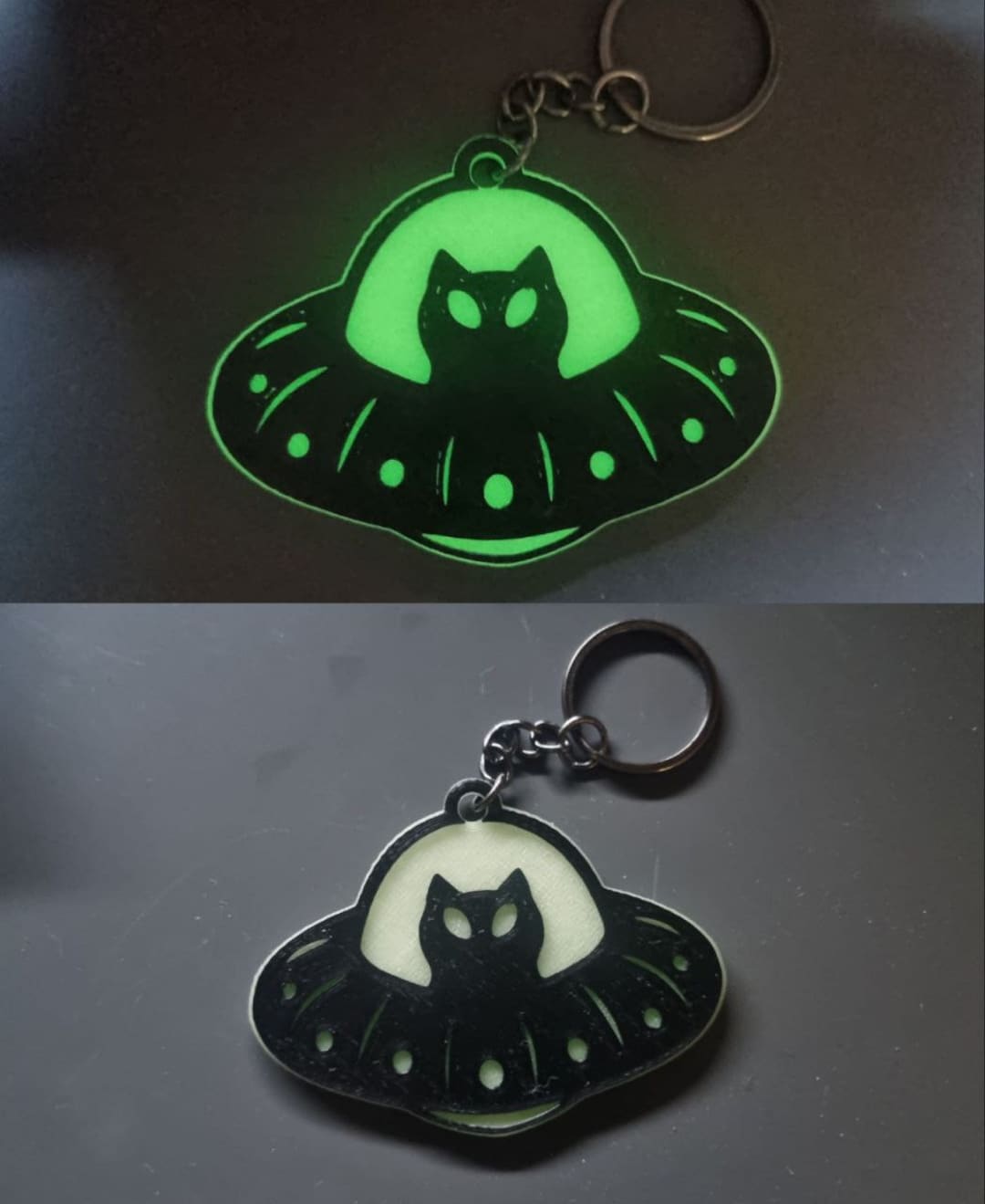 3D Printed Cat Alien Keychain - Etsy