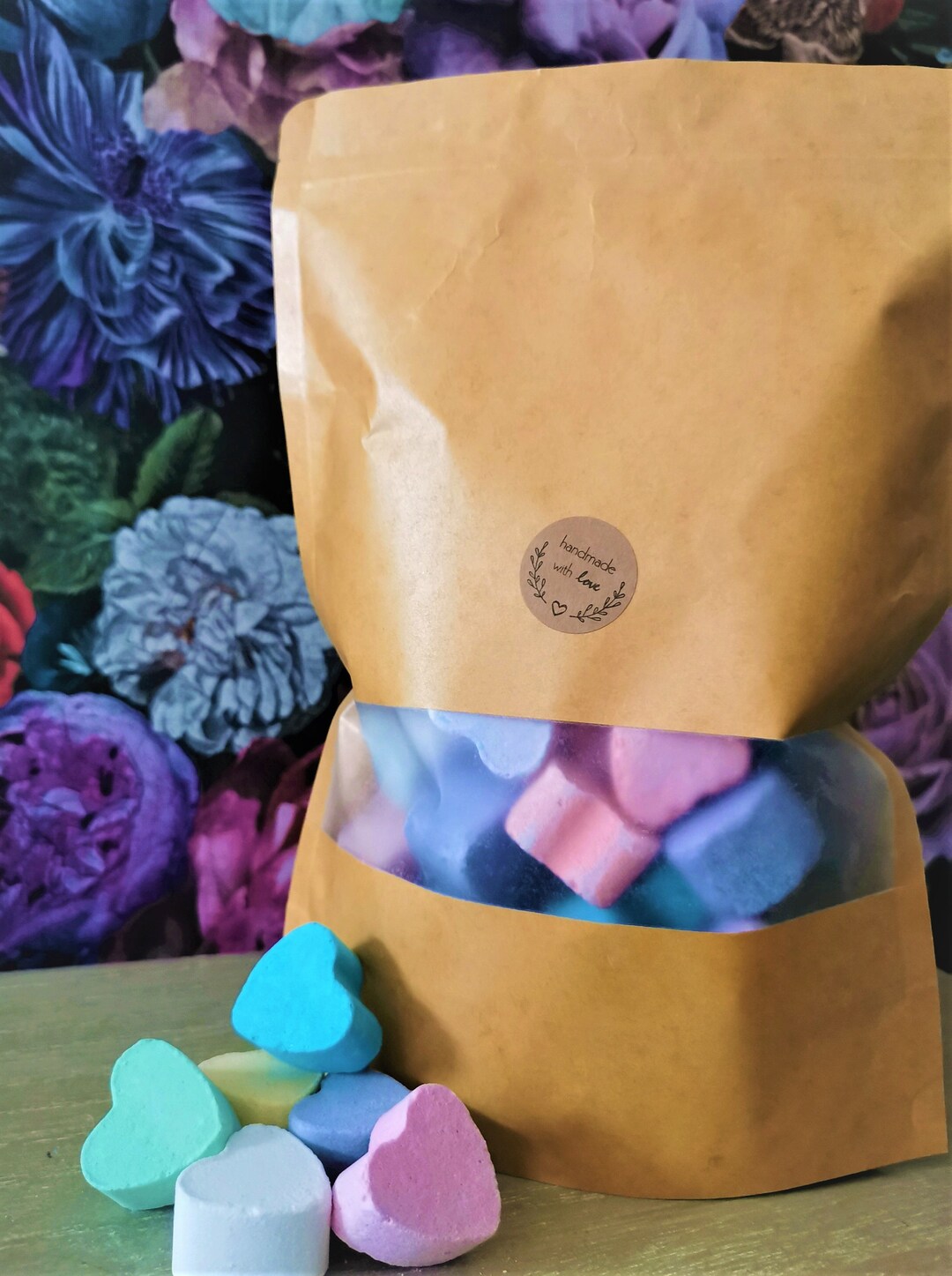 50 Hearts Bath Fizzers Mini Bombs Marbles Resealable Bag Pouch - Etsy