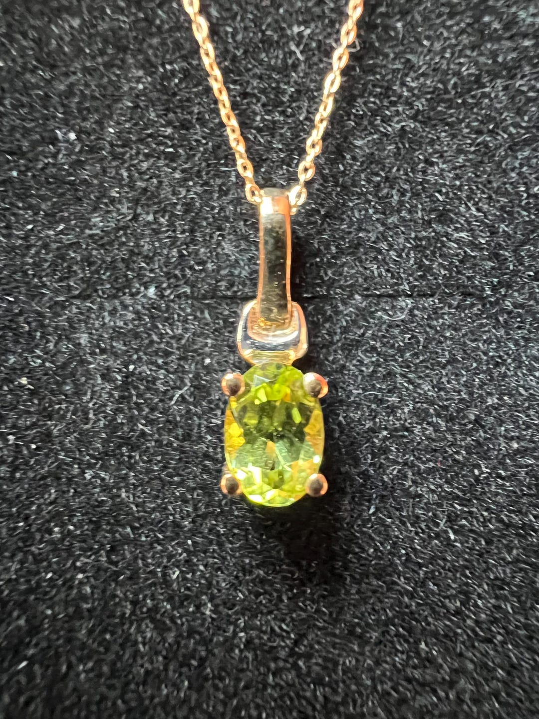 Vintage 9K Yellow Gold Peridot Pendant Necklace - Belcher Chain - Etsy