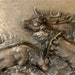 Fritz Diller Rutting Stags Silver Plated Bronzed High Relief 3D Antique ...