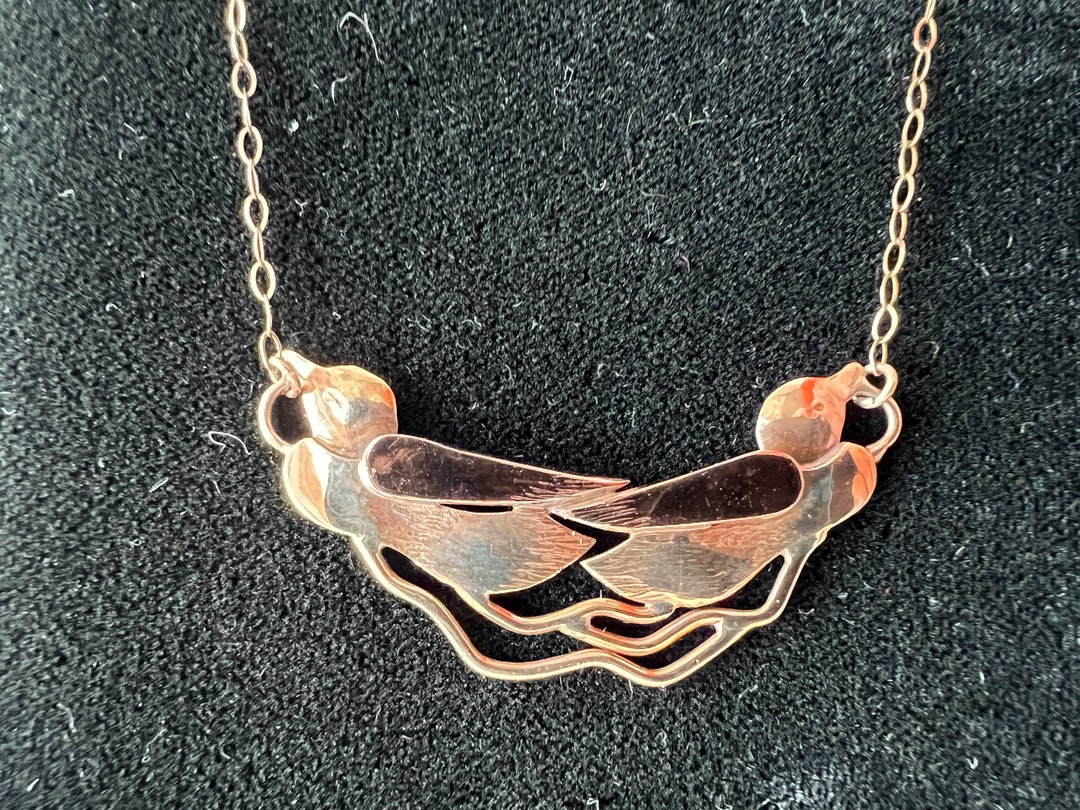 Two Ducks Pendant: 9ct Yellow & Rose Gold Necklace, 1992 - Etsy