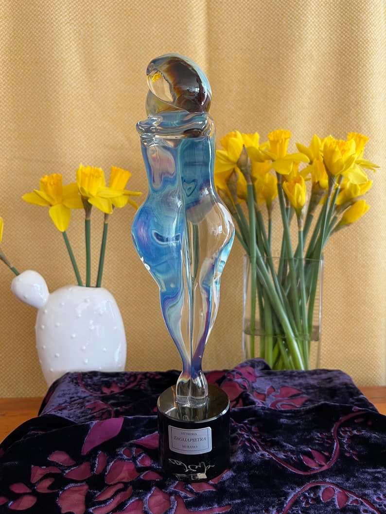 Vintage Andrea Tagliapietra Murano Glass Lovers Sculpture 32cm Signed ...