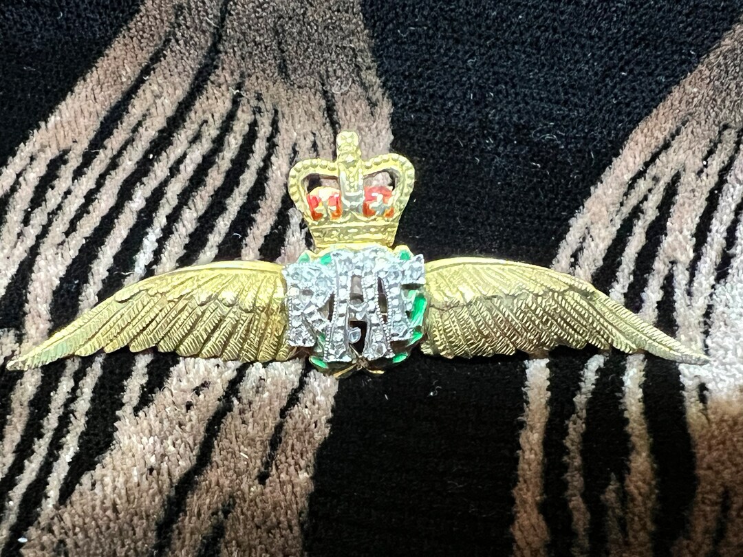 Stunning WW2 Vintage RAF Diamond and Enamel Wings Sweetheart Brooch in ...