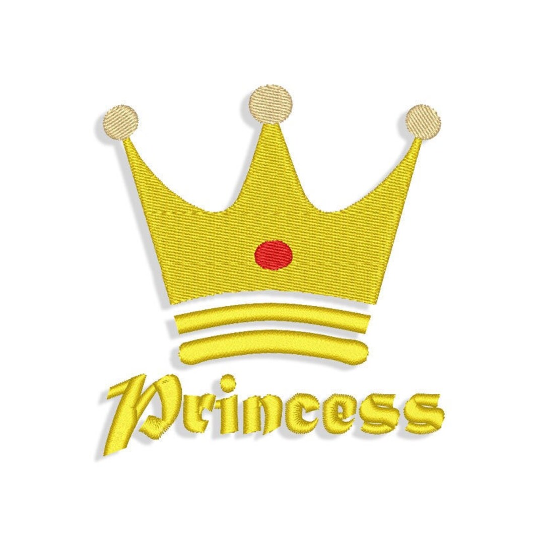 Princess Crown Embroidery Design Files. Formats Pes Csd Dst - Etsy UK