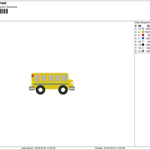 Mini School Bus Embroidery Design Files. Formats Pes, Csd, Dst, Exp ...