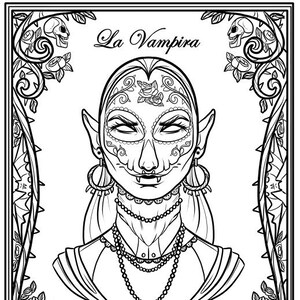 La Vampira Coloring Page - Etsy