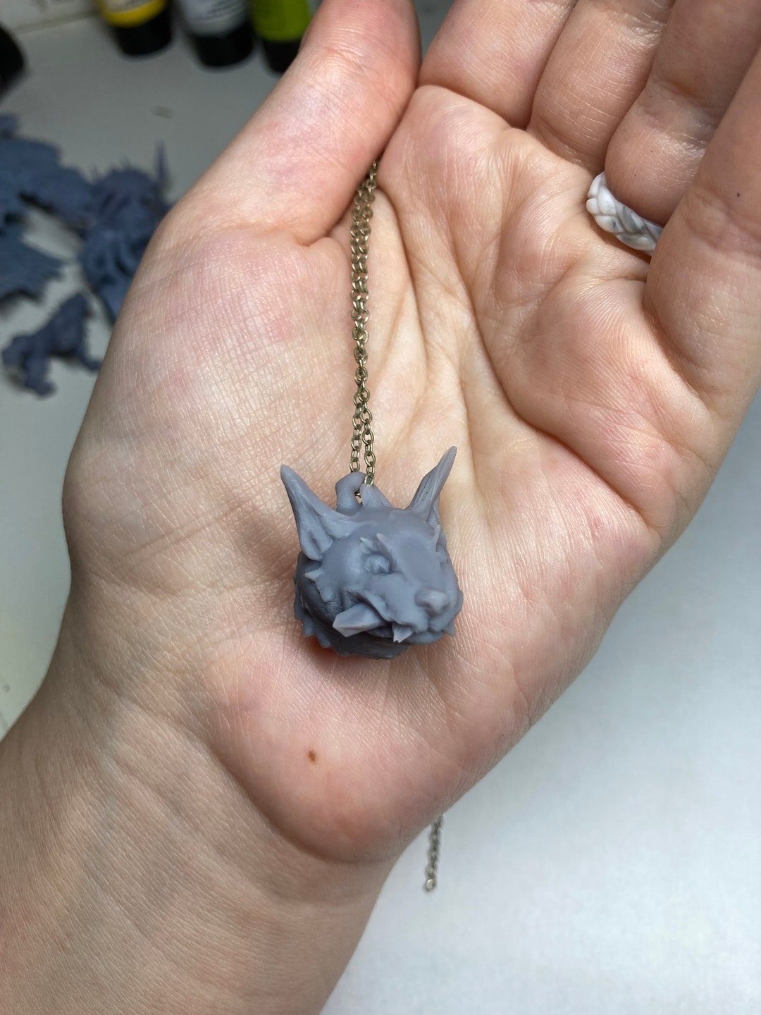 Wolf/hellhound Head Pendant - Etsy