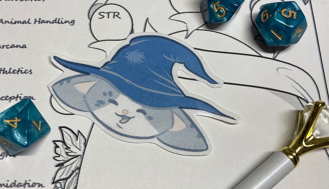 Murphy the Mage - Dnd Cat Sticker - Etsy