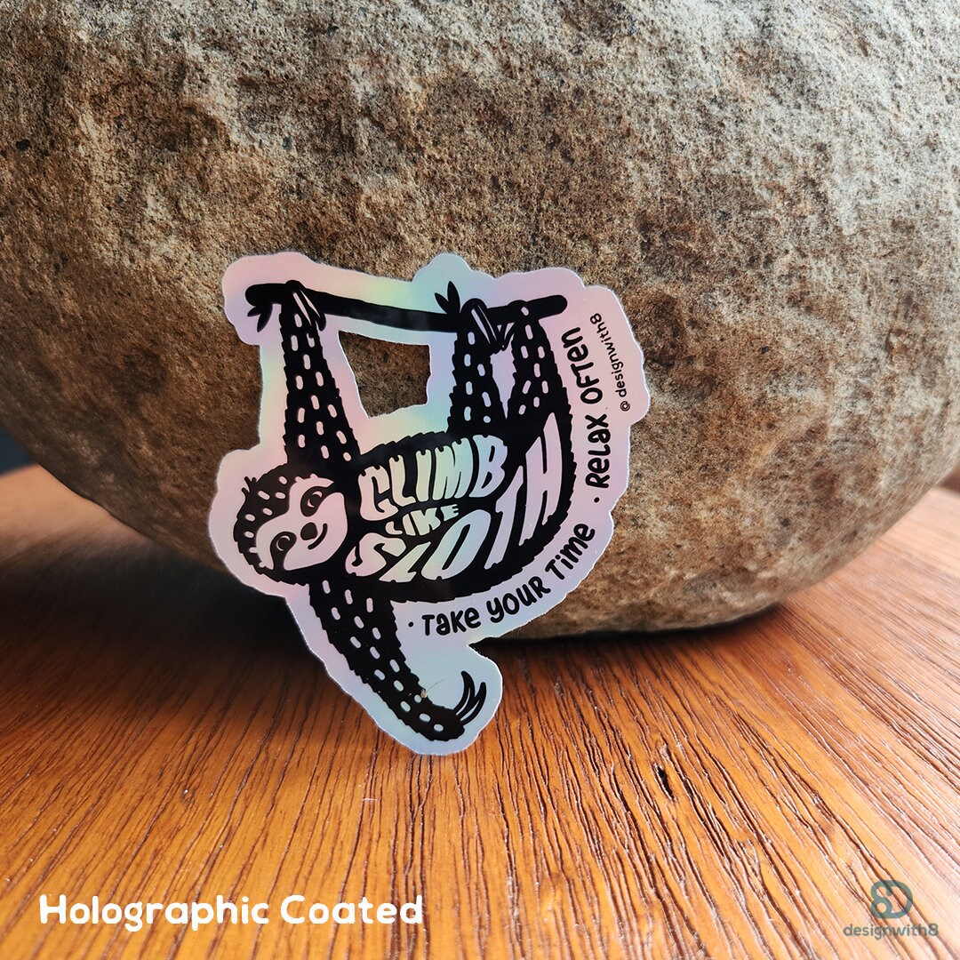 Climb Like Sloth Kiss-cut Sticker | Rock Climbing | Bouldering - Etsy