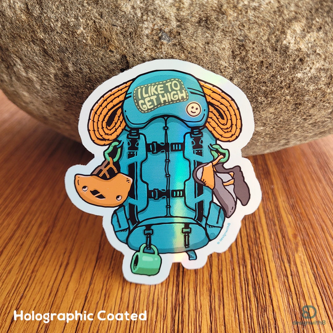 I Like to Get High Kiss-cut Vinyl Sticker Rock Climbing - Etsy