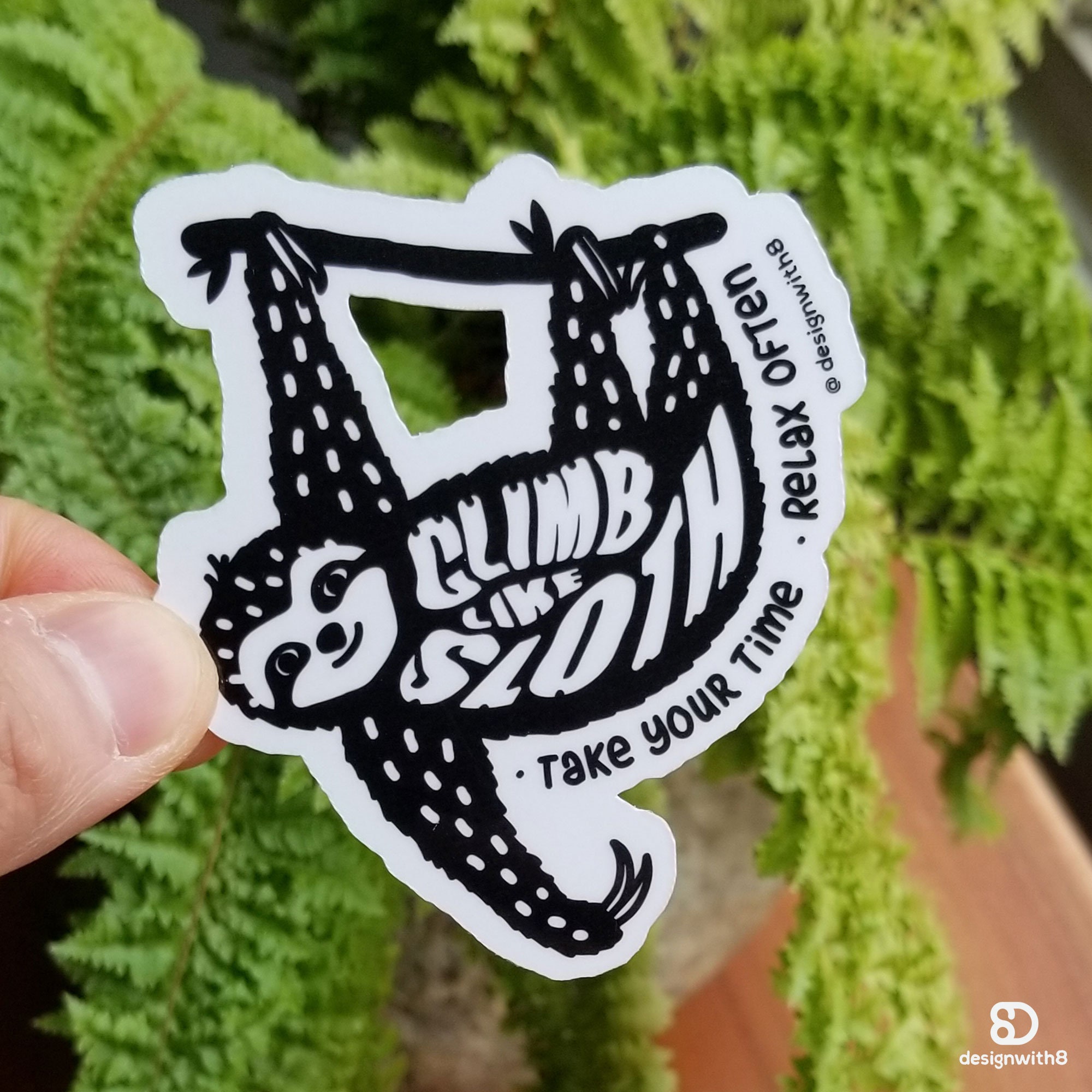 Climb Like Sloth Kiss-cut Sticker | Rock Climbing | Bouldering - Etsy