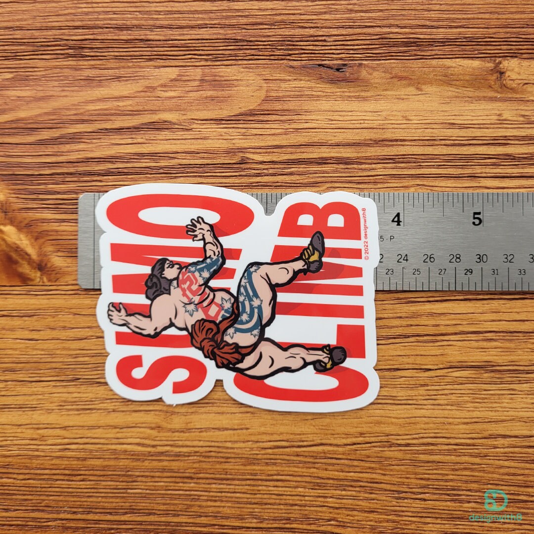 Sumo Climb Kiss-cut Vinyl Sticker Rock Climbing | Etsy