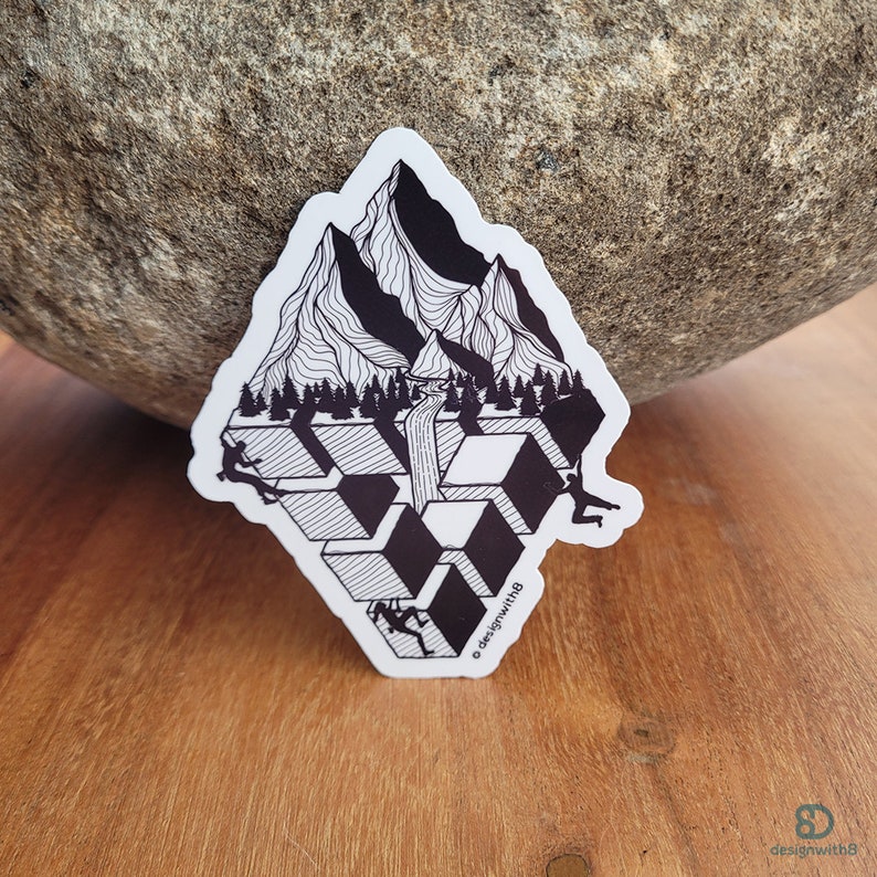 Boulder Penrose Triangle Glossy Coated Vinyl Sticker | Rock Climbing ...