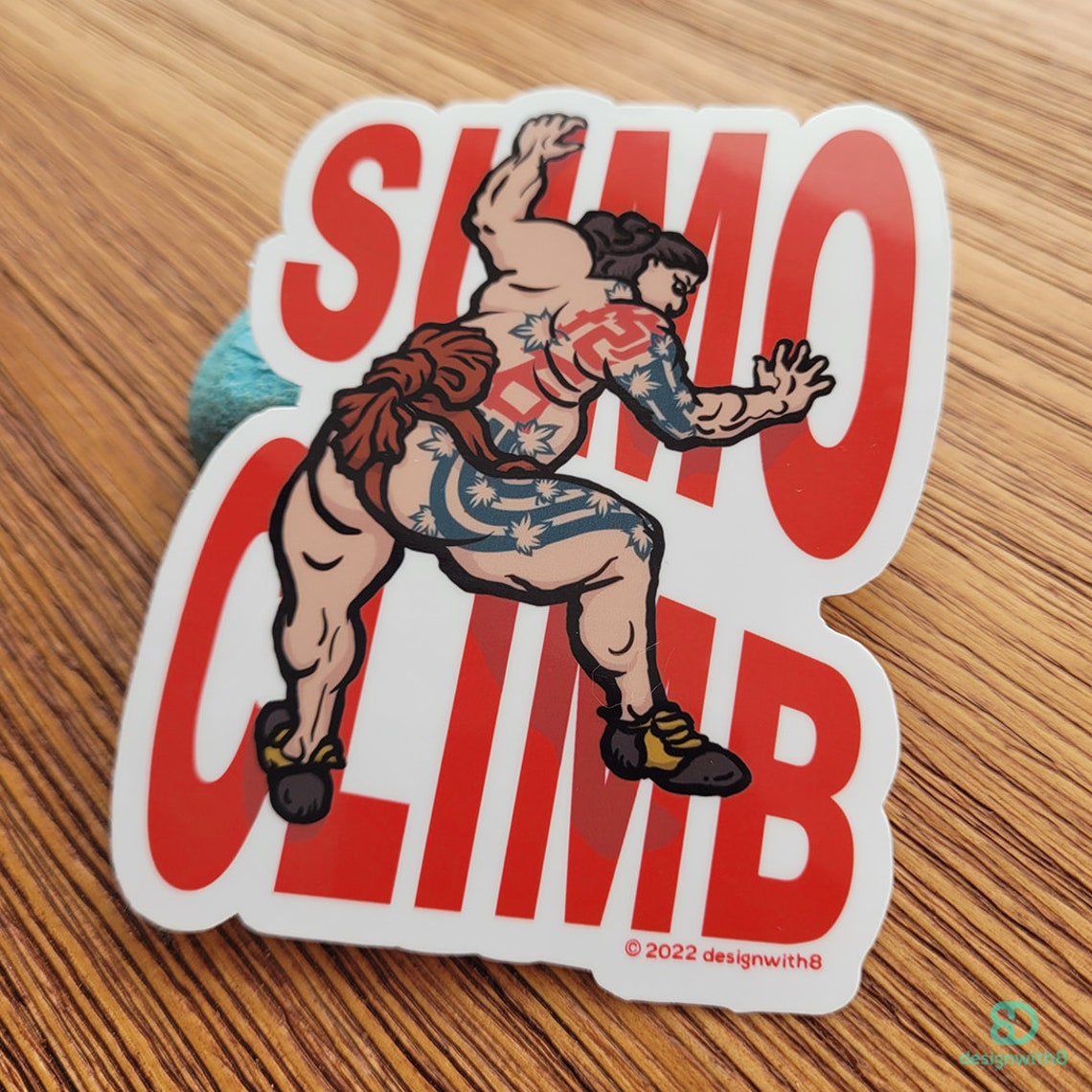 Sumo Climb Kiss-cut Vinyl Sticker Rock Climbing | Etsy