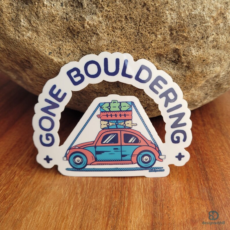 Gone Bouldering Glossy Coated Kiss-cut Vinyl Sticker | Rock Climbing - Etsy