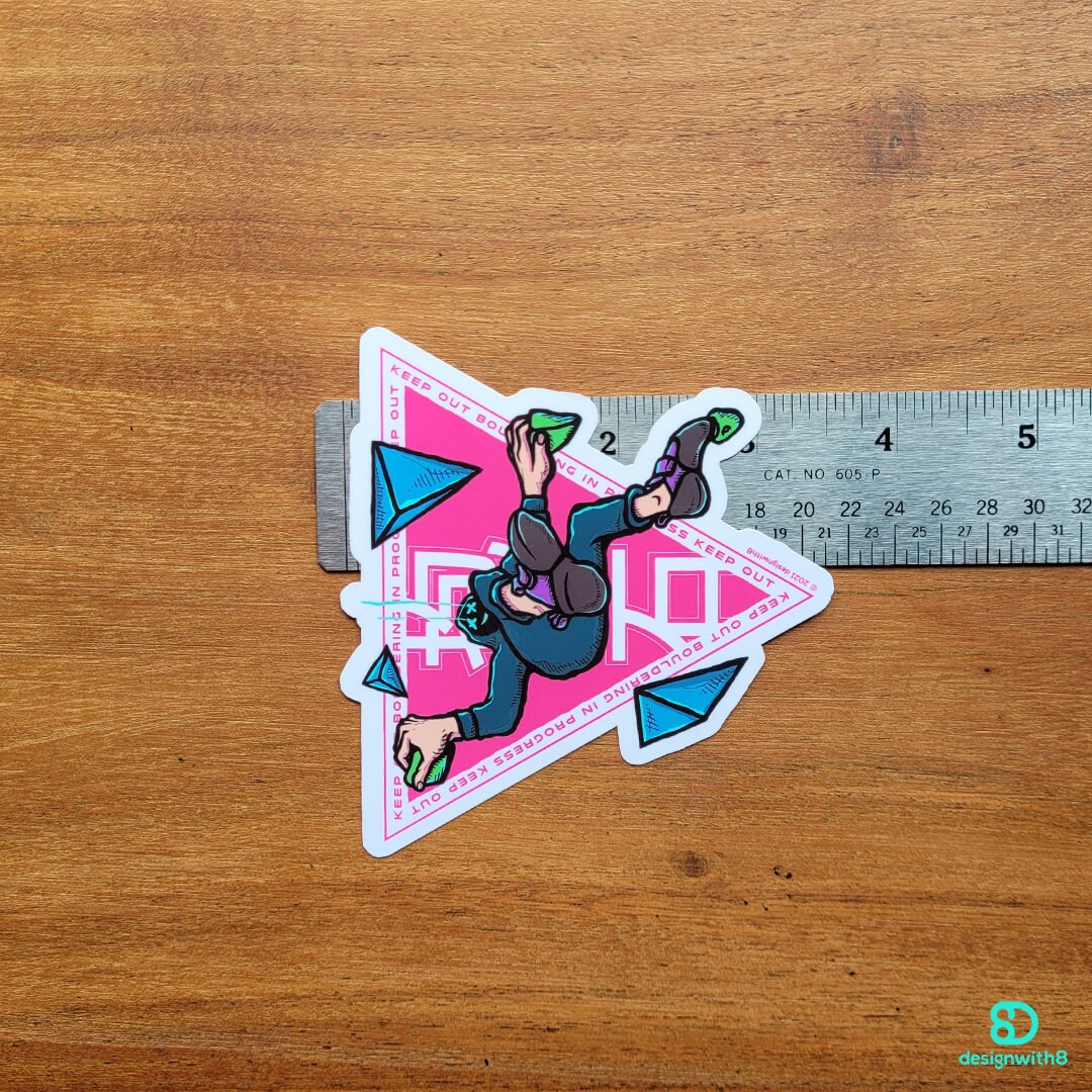 Bouldering in Progress Glossy Coated Kiss-cut Vinyl Sticker | Rock ...