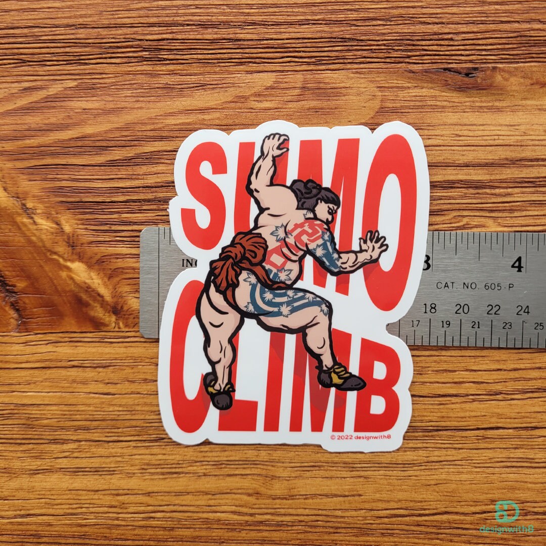 Sumo Climb Kiss-cut Vinyl Sticker | Rock Climbing - Etsy