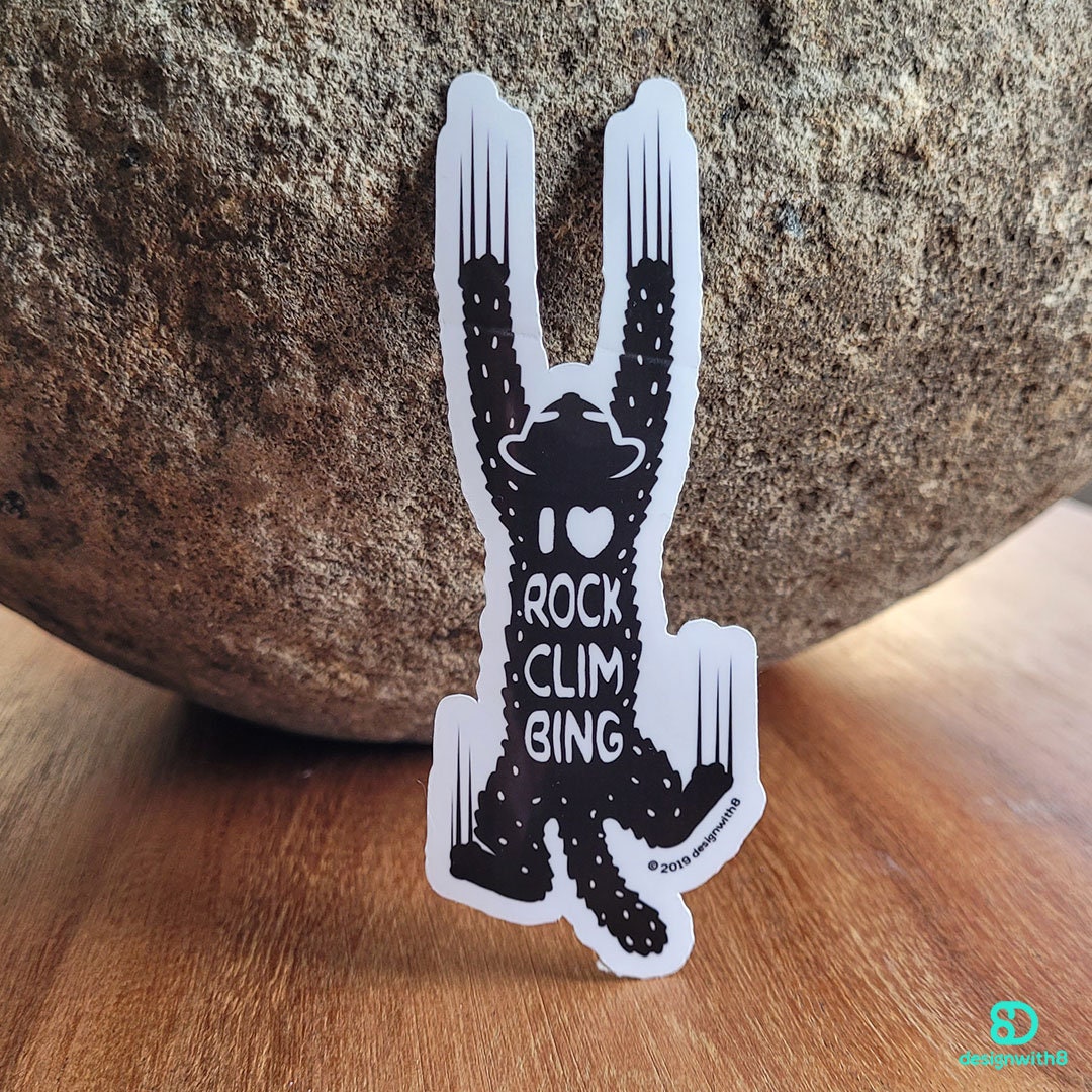 I Love Rock Climbing Glossy Coated Kiss-cut Vinyl Sticker | Bouldering ...
