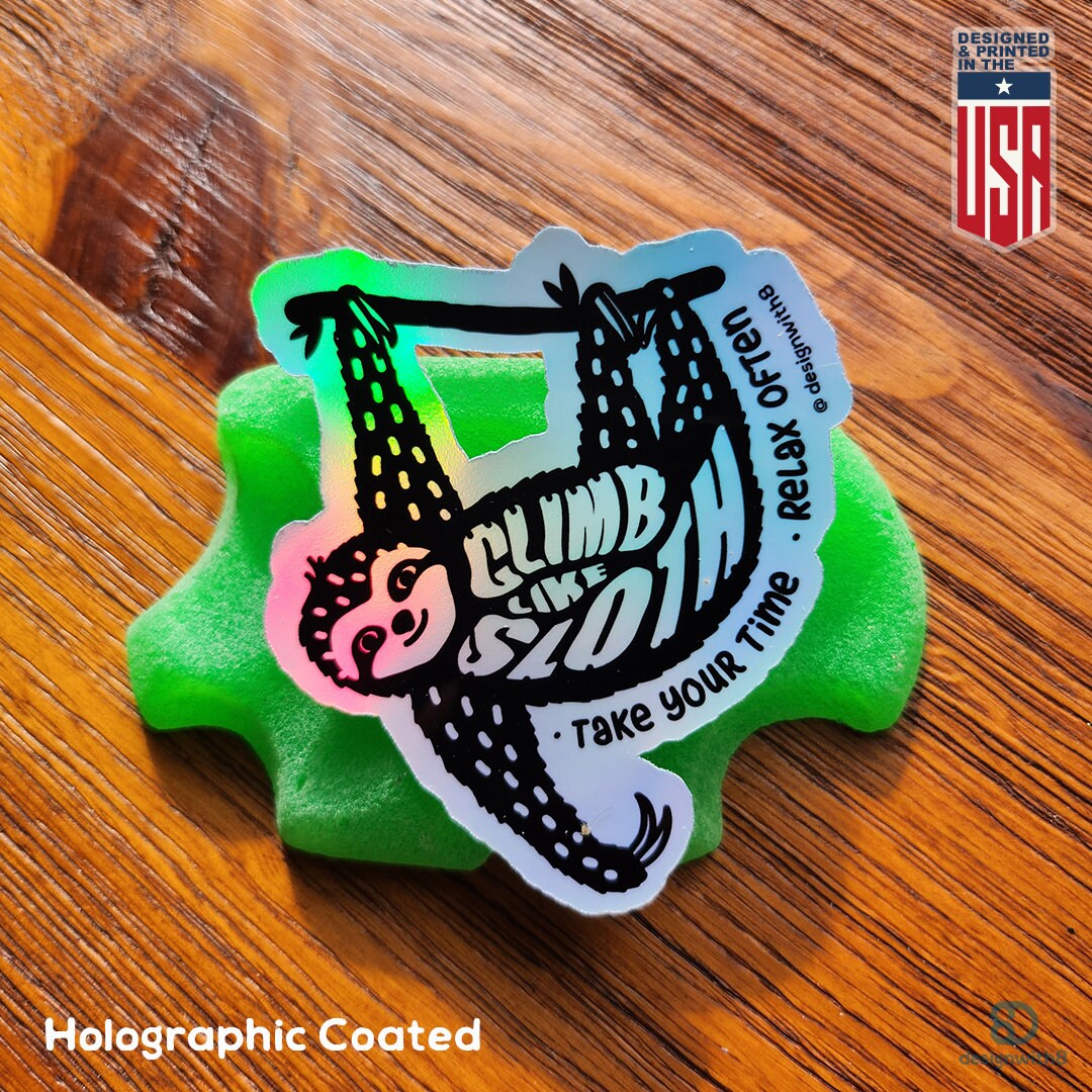 Climb Like Sloth Kiss-cut Sticker | Rock Climbing | Bouldering - Etsy