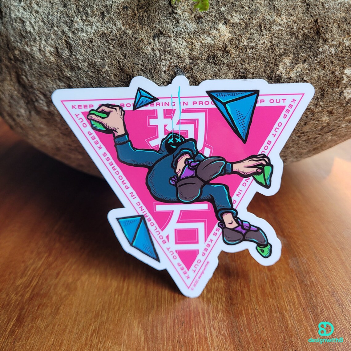 Bouldering in Progress Glossy Coated Kiss-cut Vinyl Sticker | Rock ...
