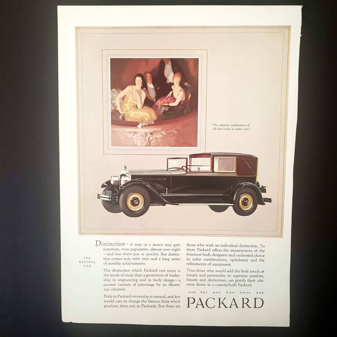 Vintage 1920s Packard Auto Print Ad - Etsy