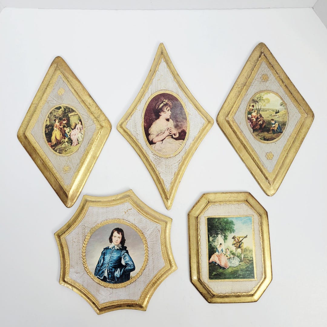 Vintage Italian Handmade Florentine Gold Gilded Wooden Wall Plaques 5 ...