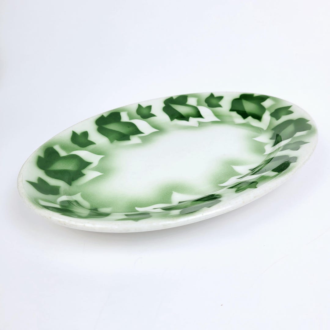 Vintage ~jackson China~kalberer Hotel Supply~oval Serving Platter~green ...