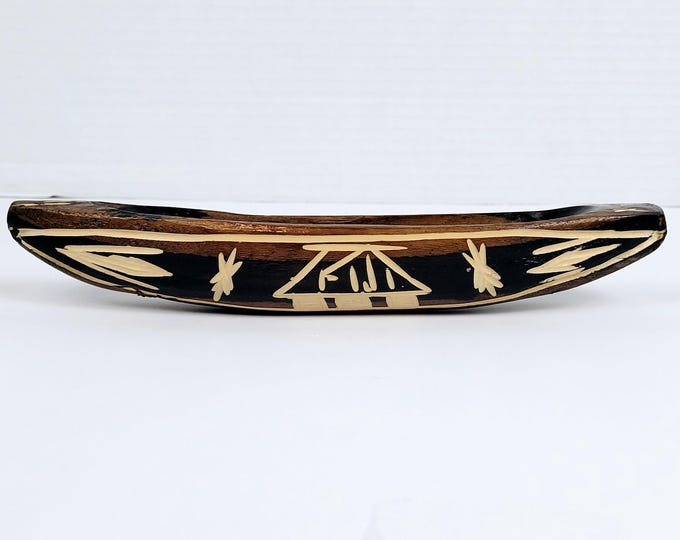 Fiji Mini Miniature Wood Canoe 9"~hand Carved~french Polynesia~pacific ...