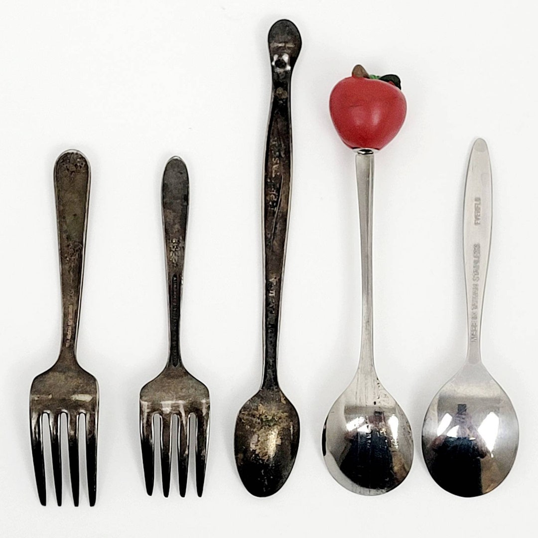 Vintage Baby Child Spoons Forks~beechnut Tippy Taster~evenflo~silver ...