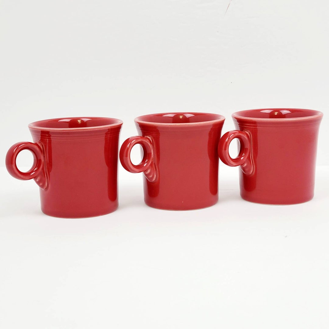 Fiestaware O Ring Handled Coffee Mugs Scarlet Set of 3 - Etsy