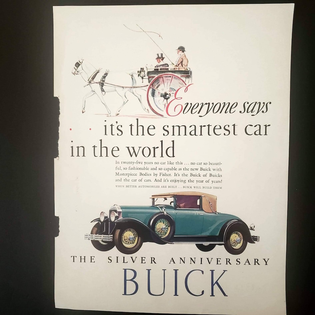 Vintage 1920s Buick Auto Print Ad - Etsy