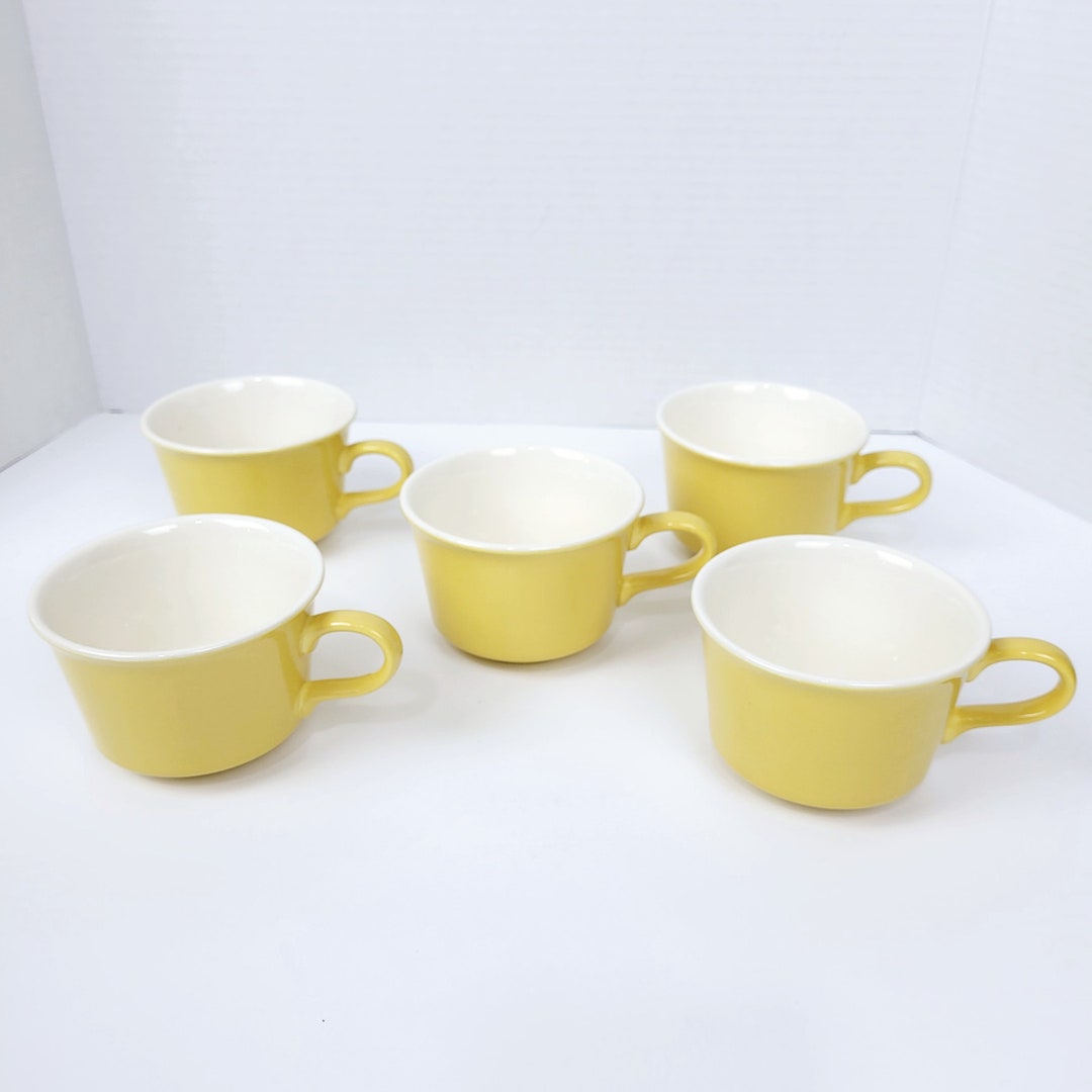 Vintage 70s-80s Restaurant Style Coffee Mugs Cups~yellow Usa~set of 5 ...