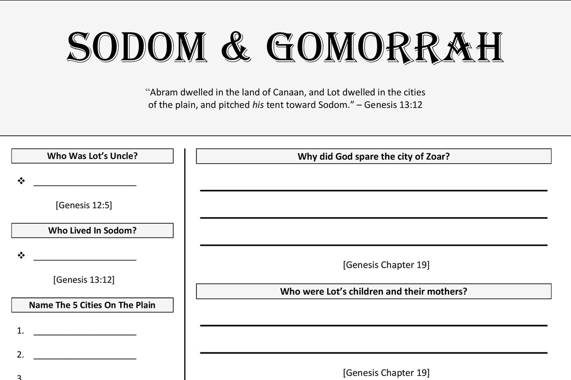 The Genesis Starter Pack 5 Bible Study Worksheets SAVE 25% | Etsy