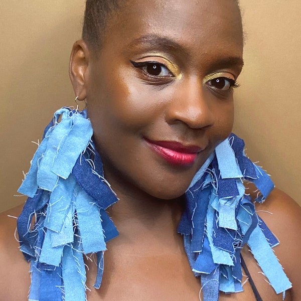 Denim Earrings - Etsy