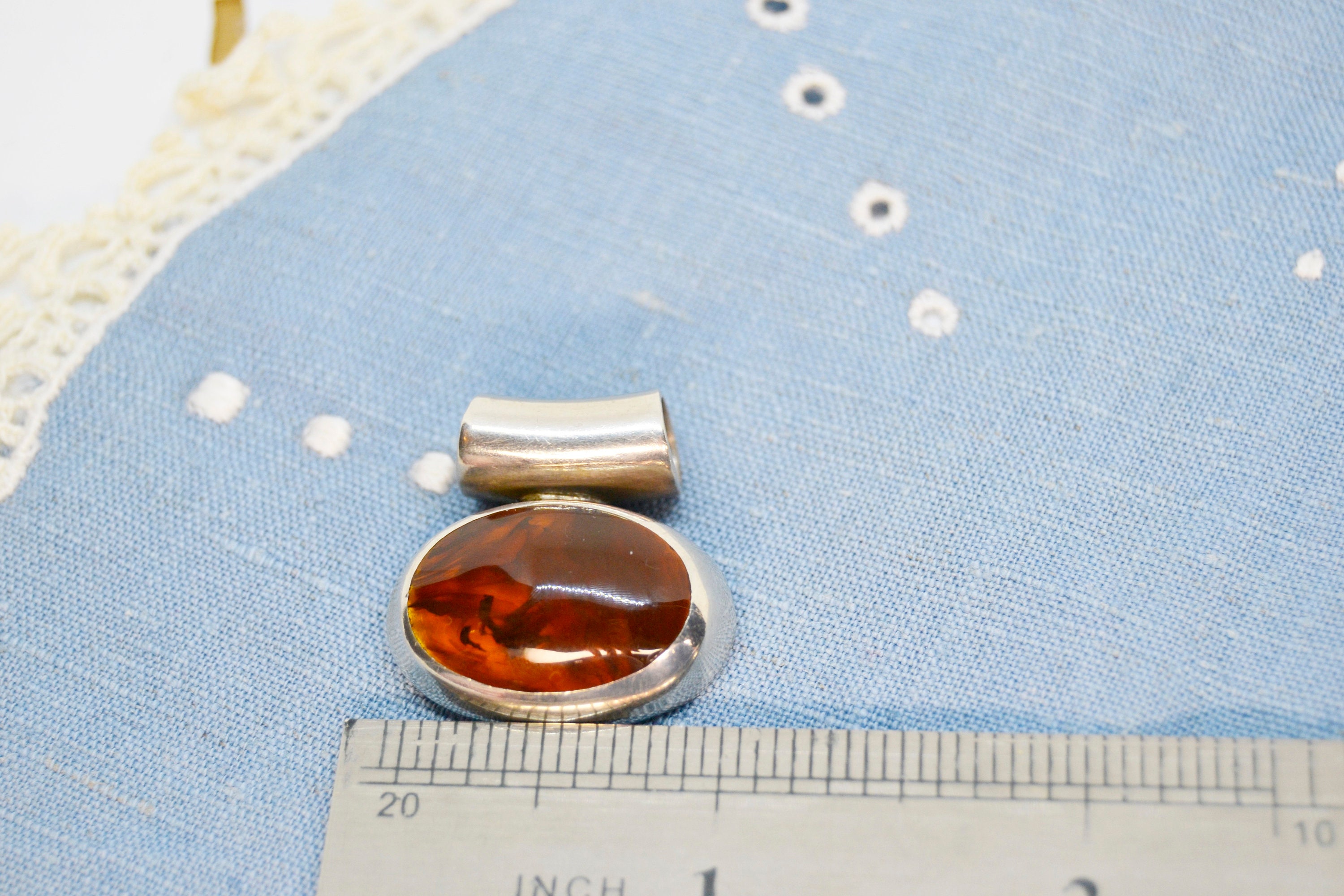 Vintage 925 Sterling Silver Mexico, Gemstone, Teardrop Pendant Necklace ...