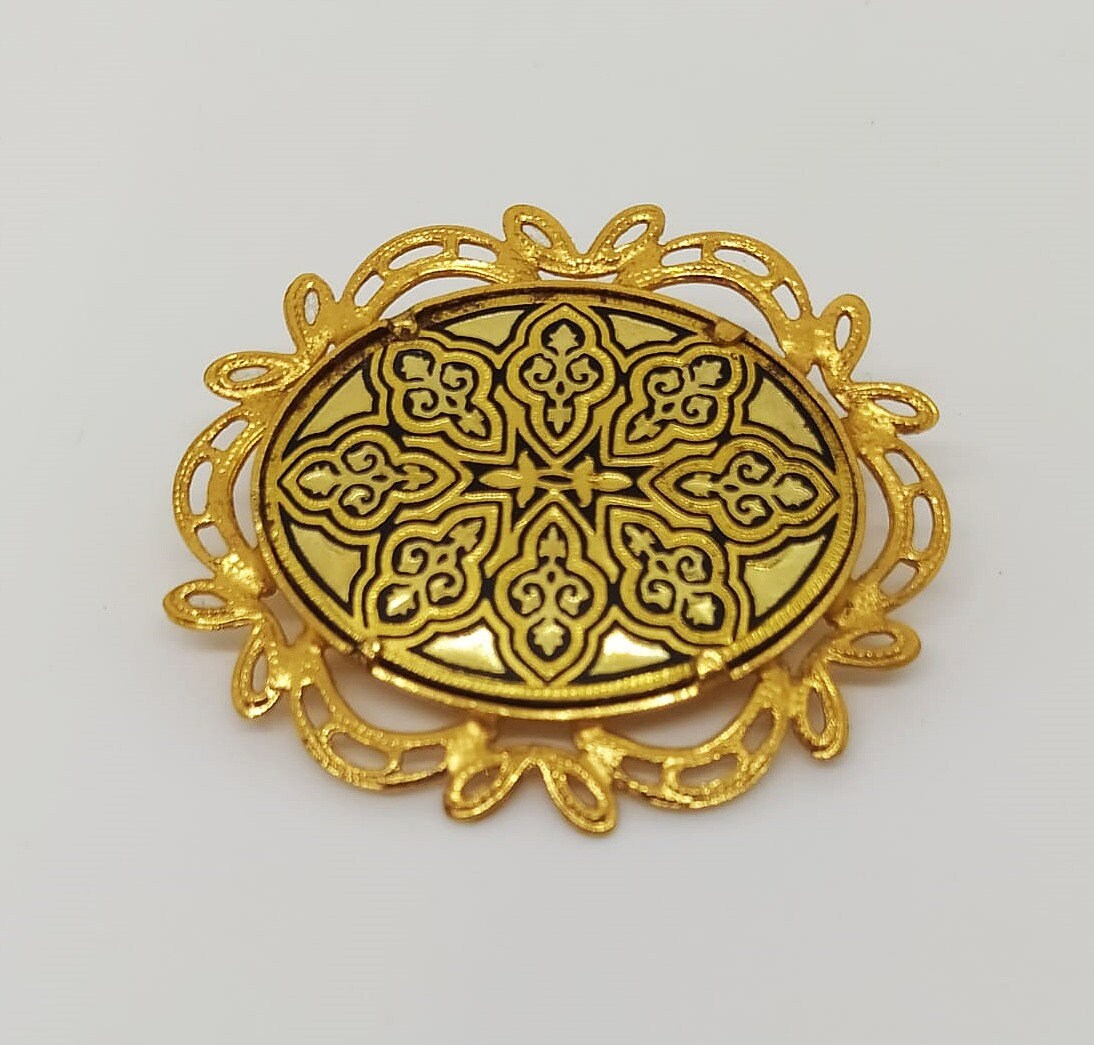 DAMASQUINADO, viel antike Broschen, 3 Sammlung Broschen, Handwerk ...