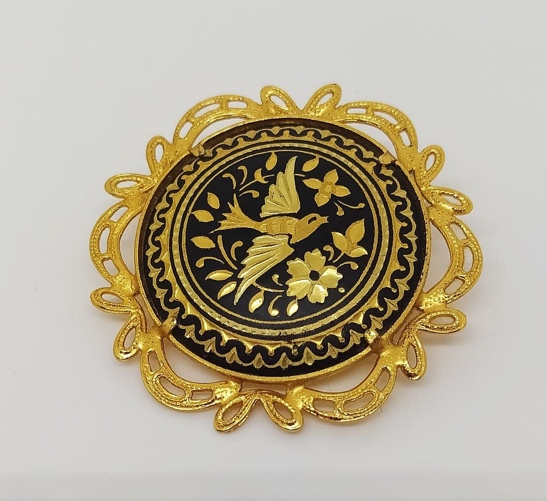 DAMASQUINADO, viel antike Broschen, 3 Sammlung Broschen, Handwerk ...